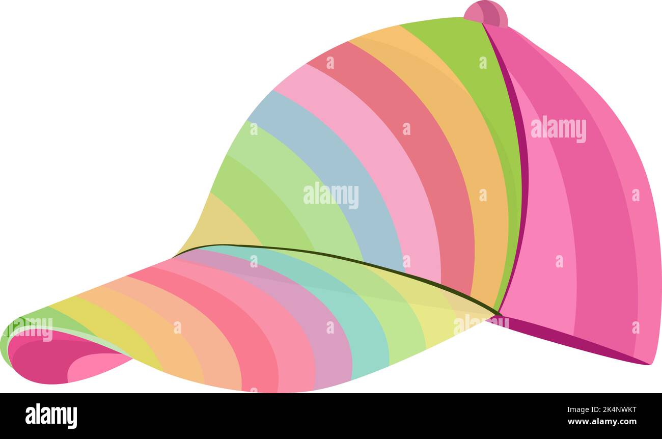 Rainbow hat, illustration, vector on a white background Stock Vector ...
