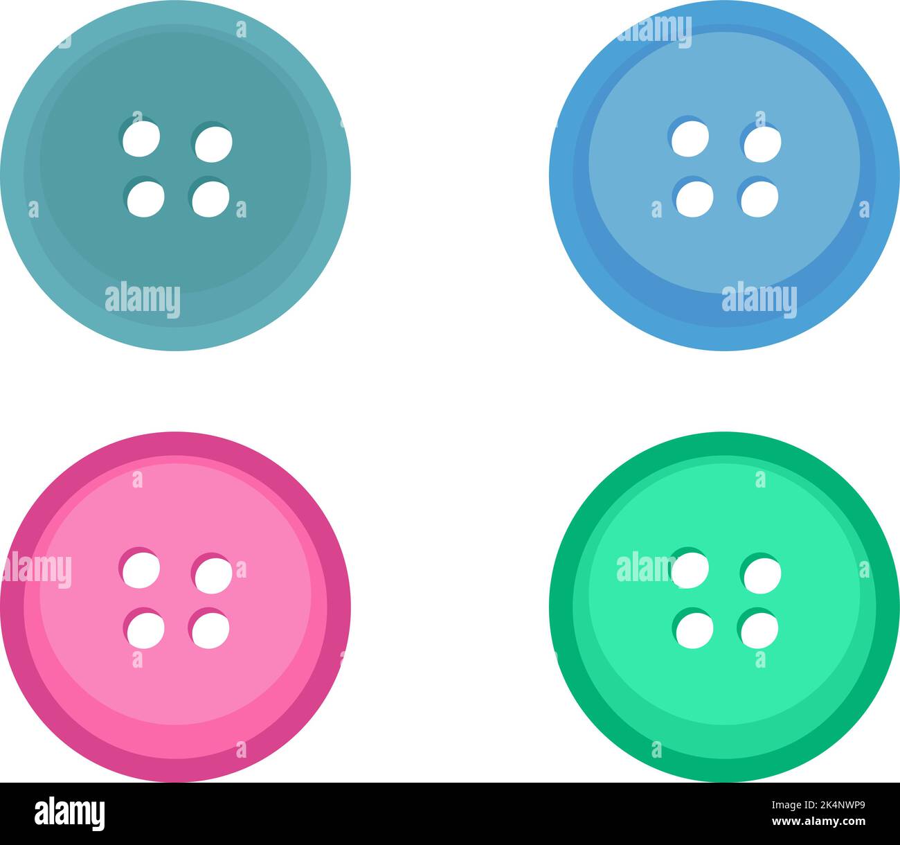 Four clothing buttons, illustration, vector on a white background Stock ...