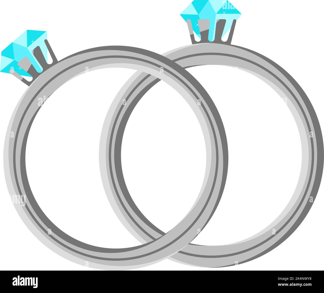 Silver platinum wedding rings Stock Vector Images - Alamy