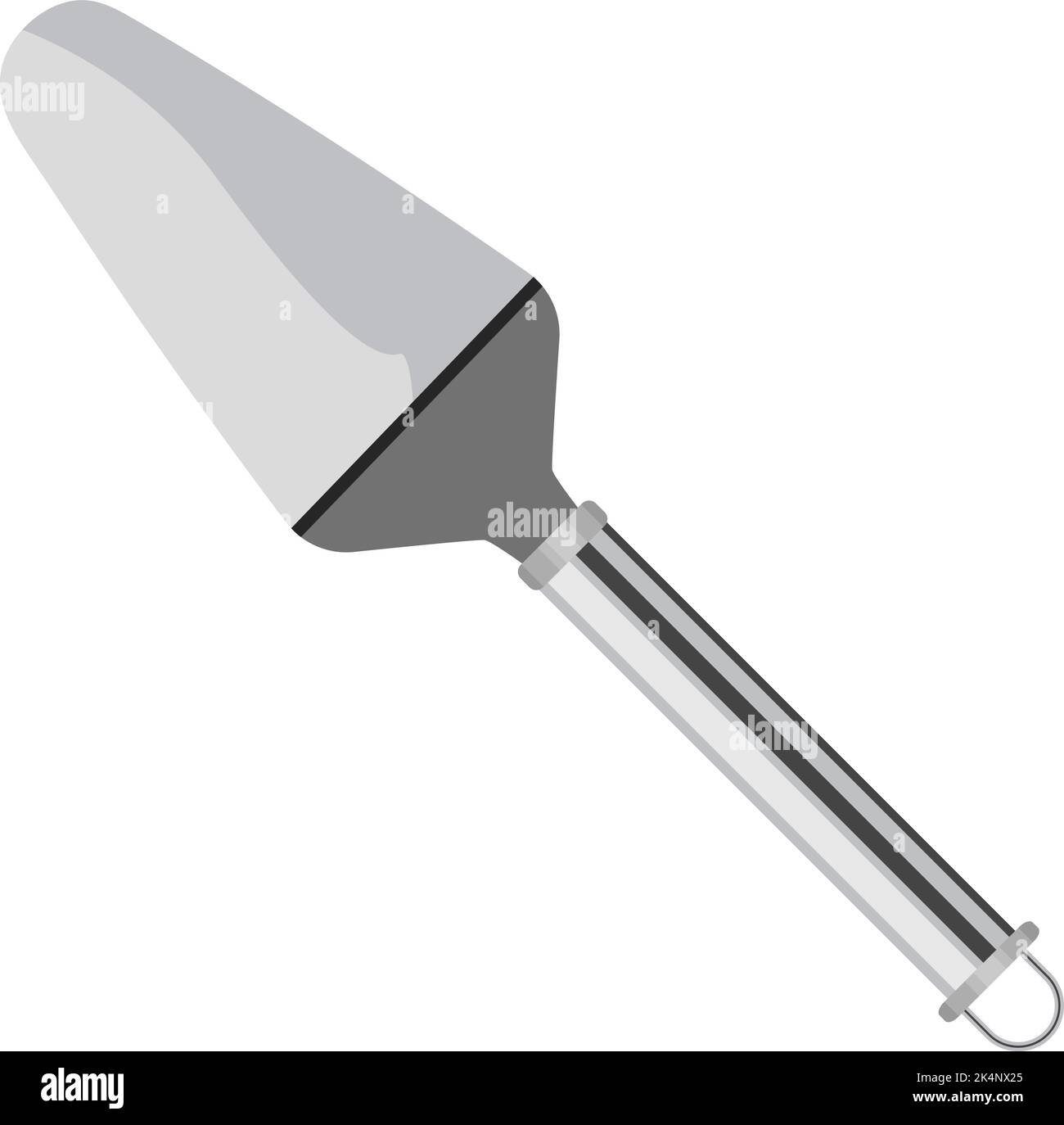 Silver cake spatula, illustration, vector on a white background Stock ...