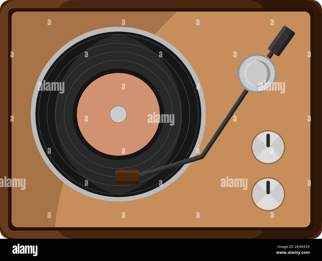 Brown record player, illustration, vector on a white background Stock Vector Image & Art - Alamy