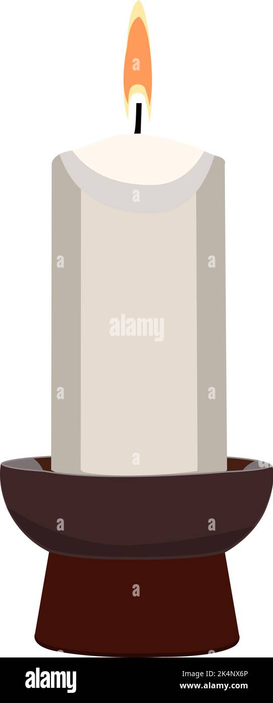 Simple white candle, illustration, vector on a white background Stock ...