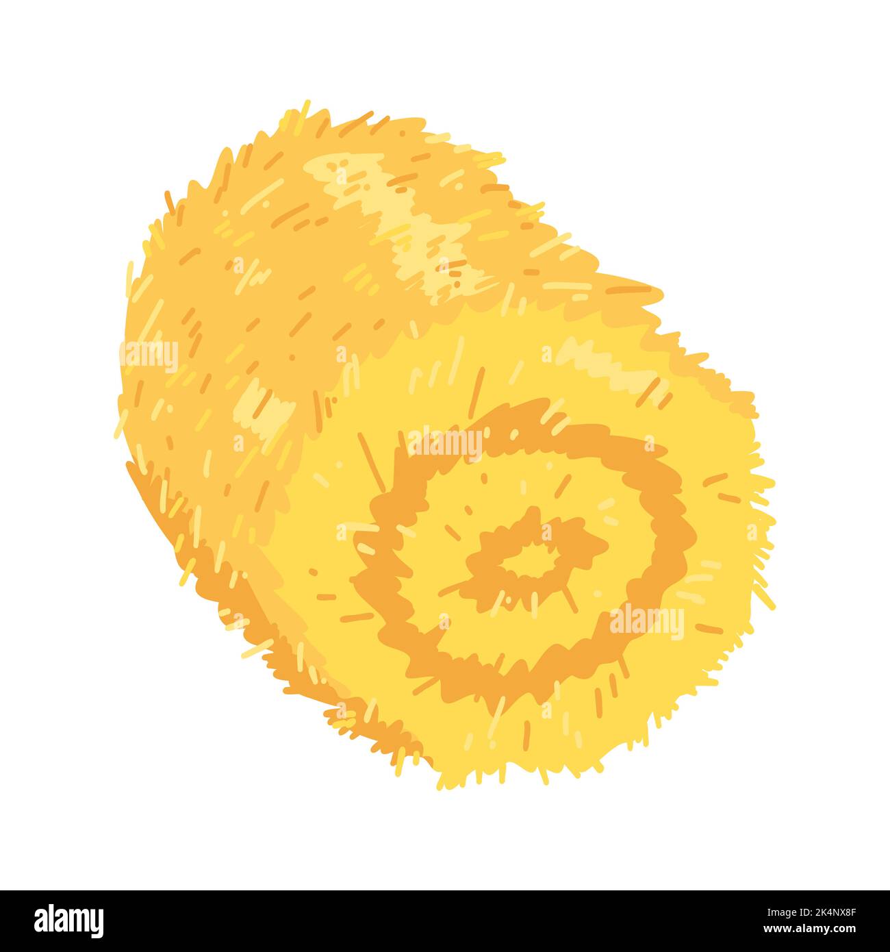 Agricultural haycock in cartoon flat style, rural hay rolled stack ...