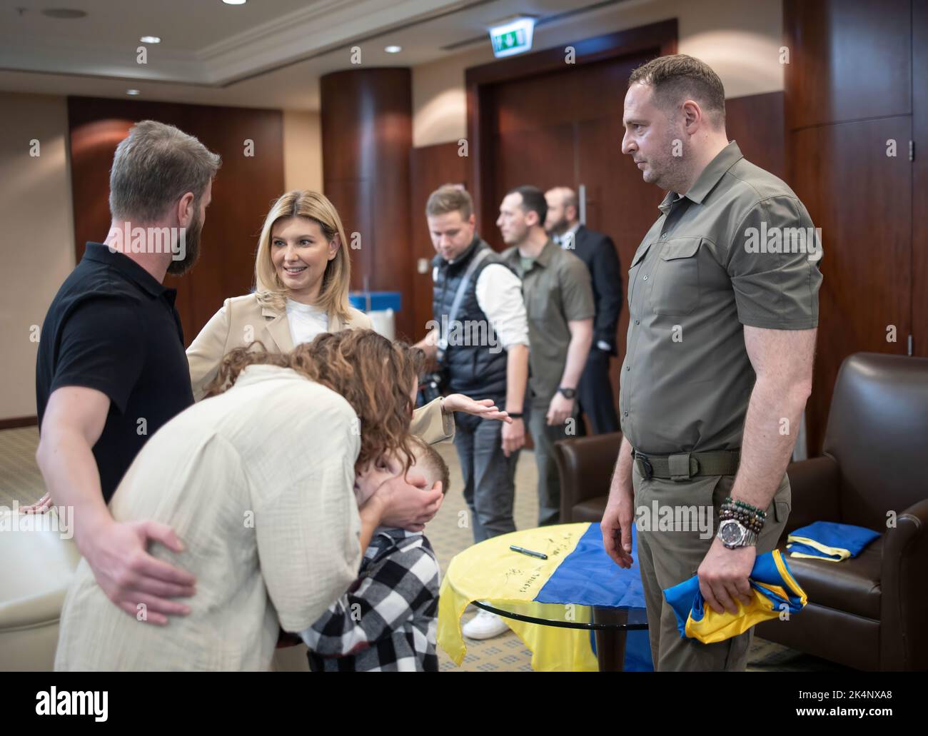 The Head of the Office of the Ukraine President, Andriy Yermak (wearing ...