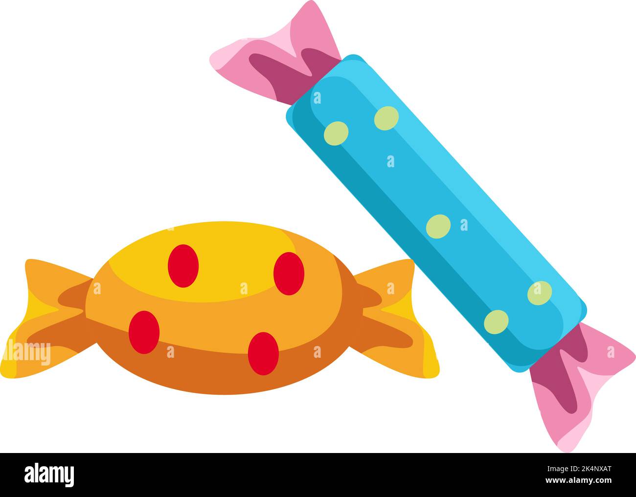 Candy in wrapper, illustration, vector on a white background Stock ...