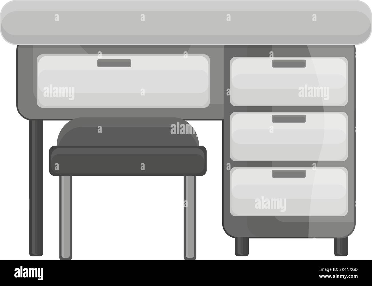 Grey reading table, illustration, vector on a white background Stock ...