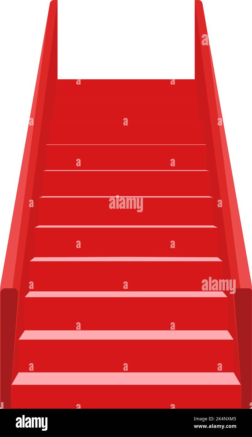 Red stairs, illustration, vector on a white background Stock Vector ...