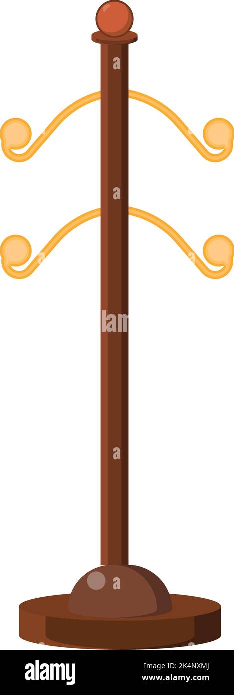 Coat rack, illustration, vector on a white background Stock Vector ...