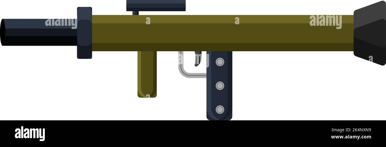 Green rocket launcher, illustration, vector on a white background Stock ...