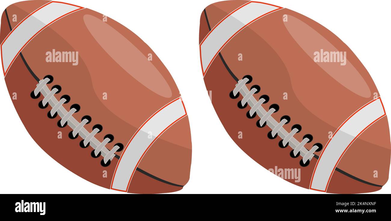 Two orange rugby balls, illustration, vector on a white background ...