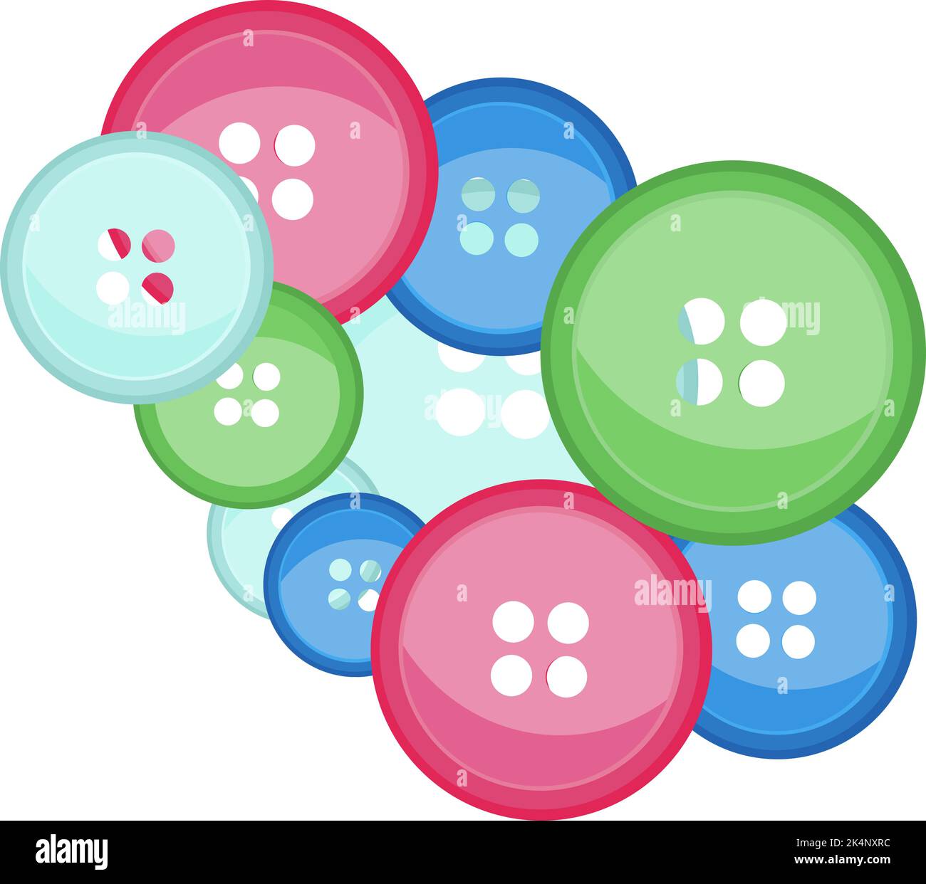 Round colorful buttons, illustration, vector on a white background ...