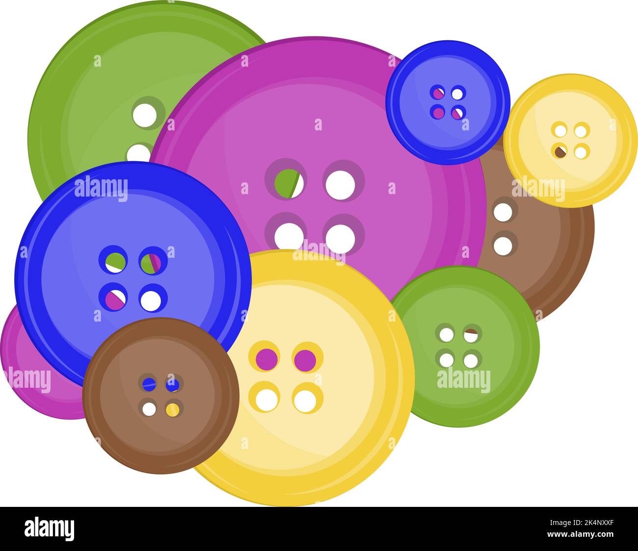 Vintage buttons, illustration, vector on a white background Stock ...