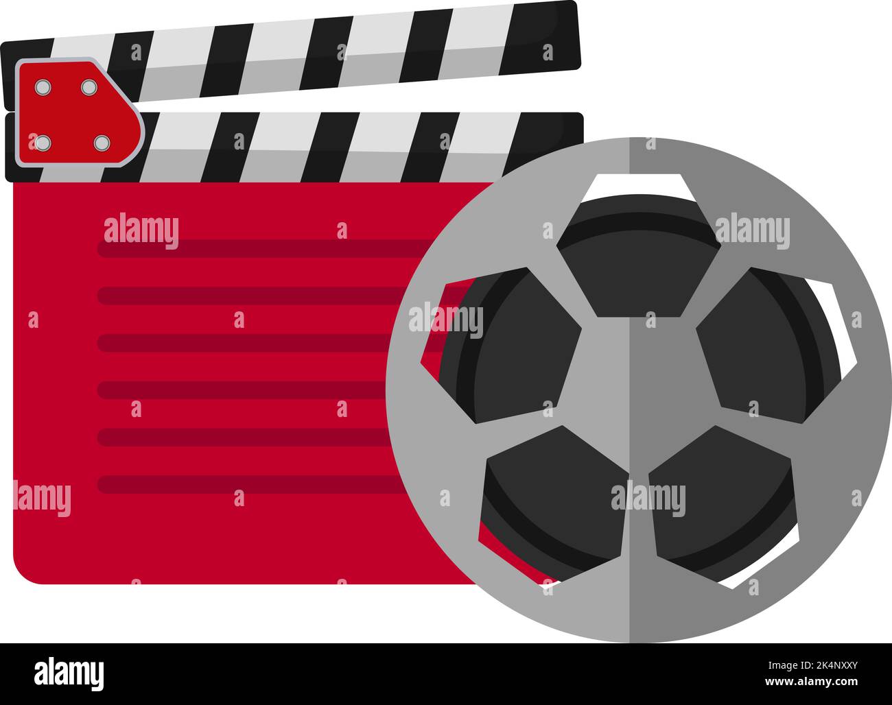 Red clapper board, illustration, vector on a white background Stock ...