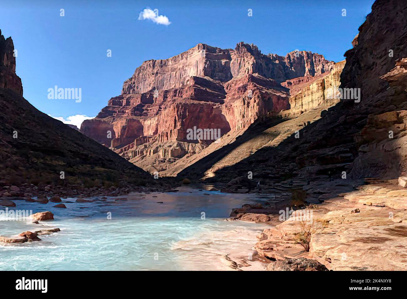 The Grand Canyon, a steep-sided canyon carved by the Colorado River in ...