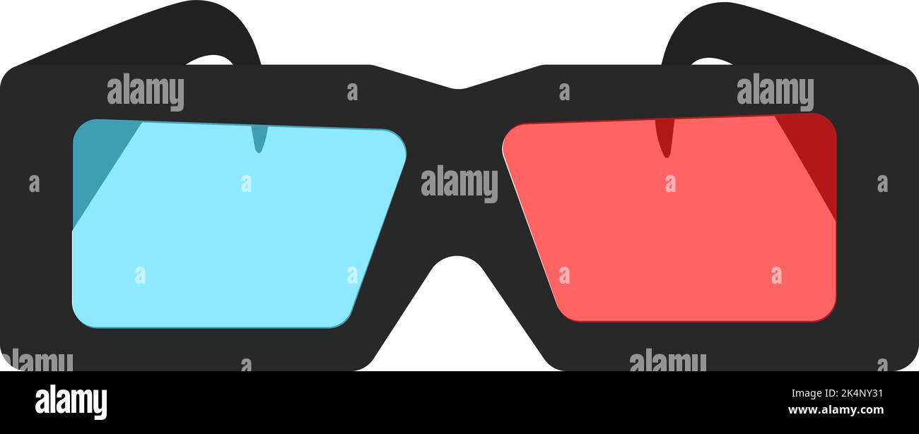 Cinematic glasses, illustration, vector on a white background Stock ...