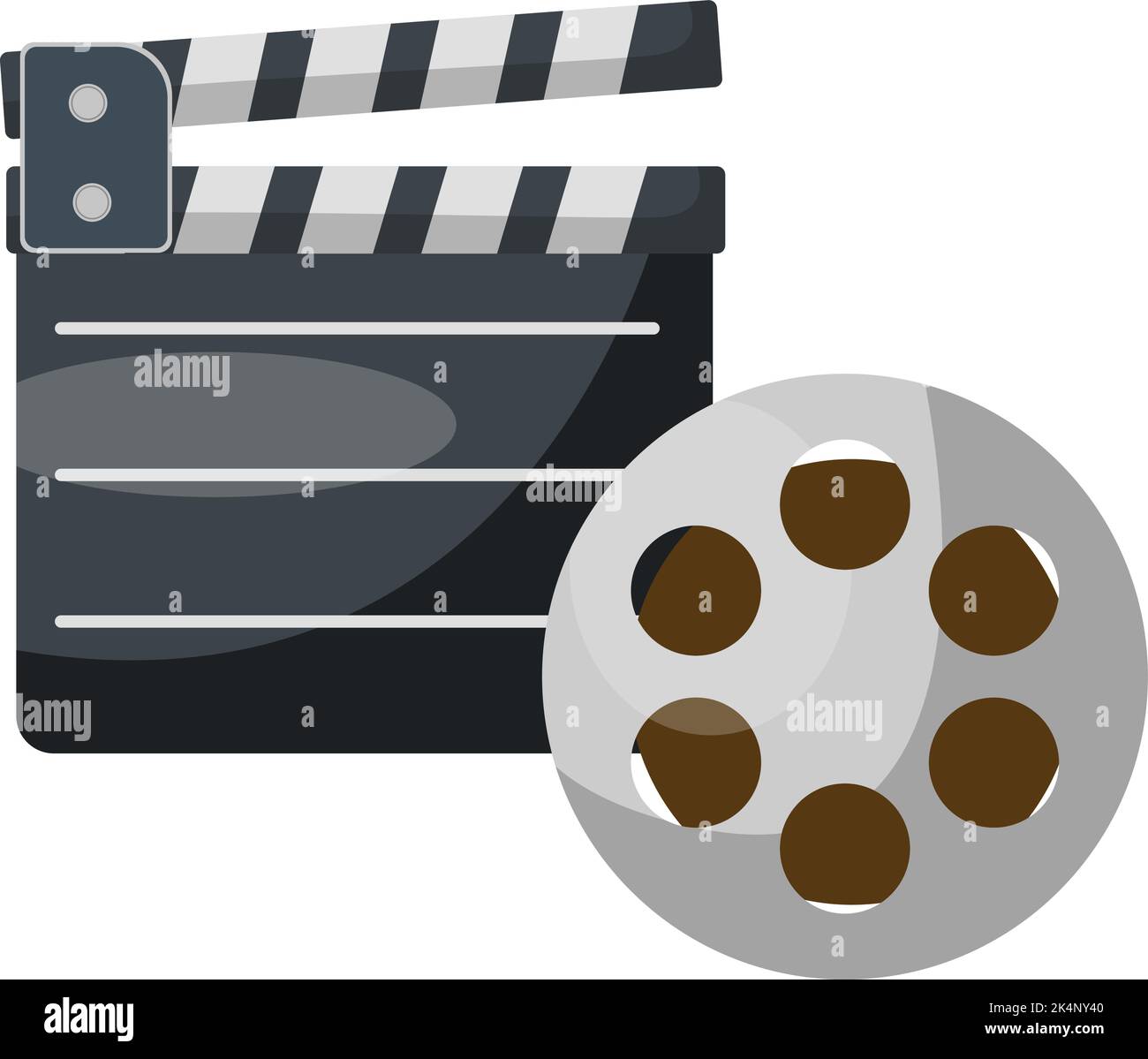 Clapper board, illustration, vector on a white background Stock Vector ...