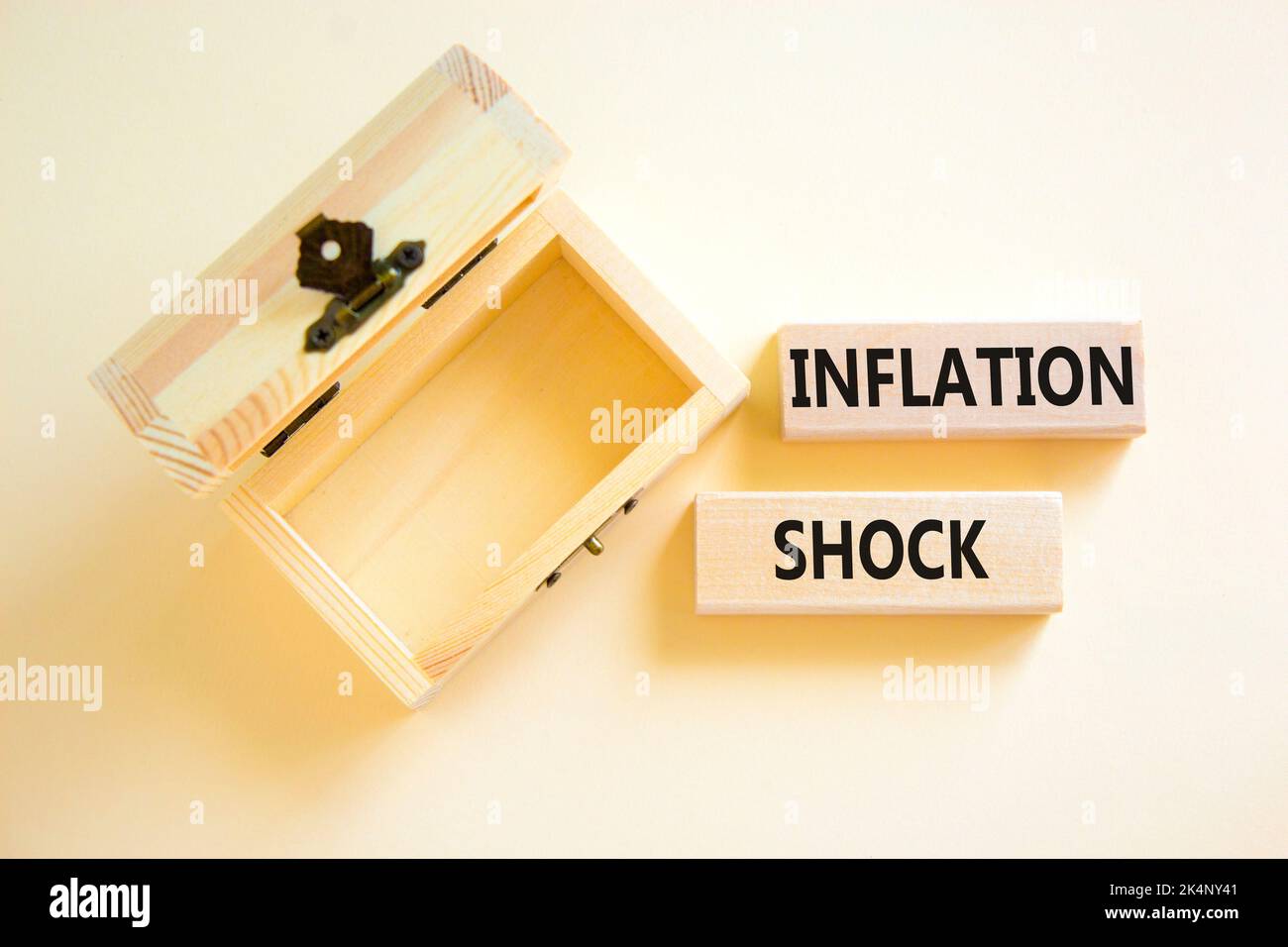 Inflation shock symbol. Concept words Inflation shock on wooden blocks ...