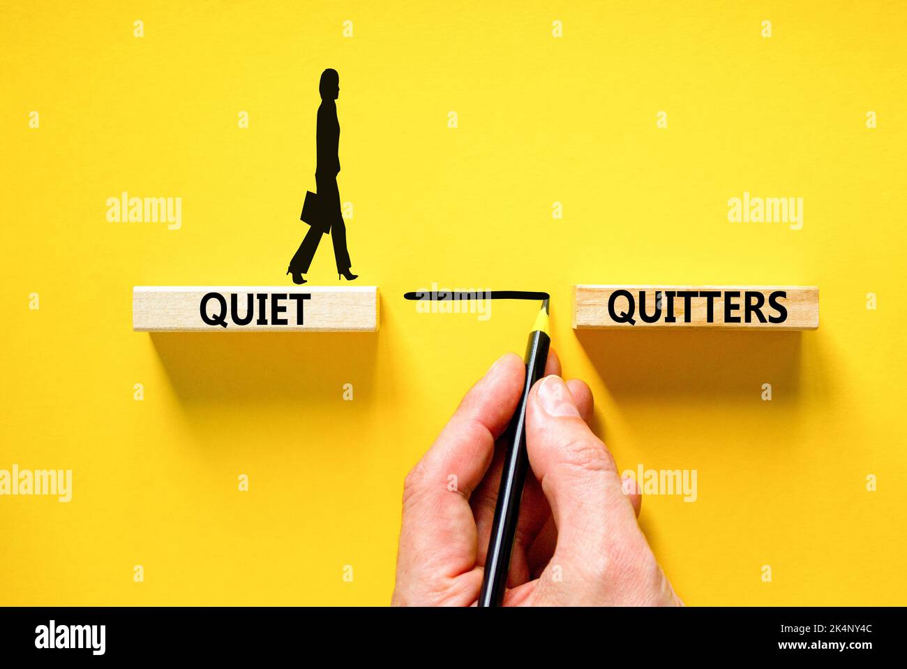 Quiet quitters symbol. Concept words Quiet quitters on wooden blocks ...