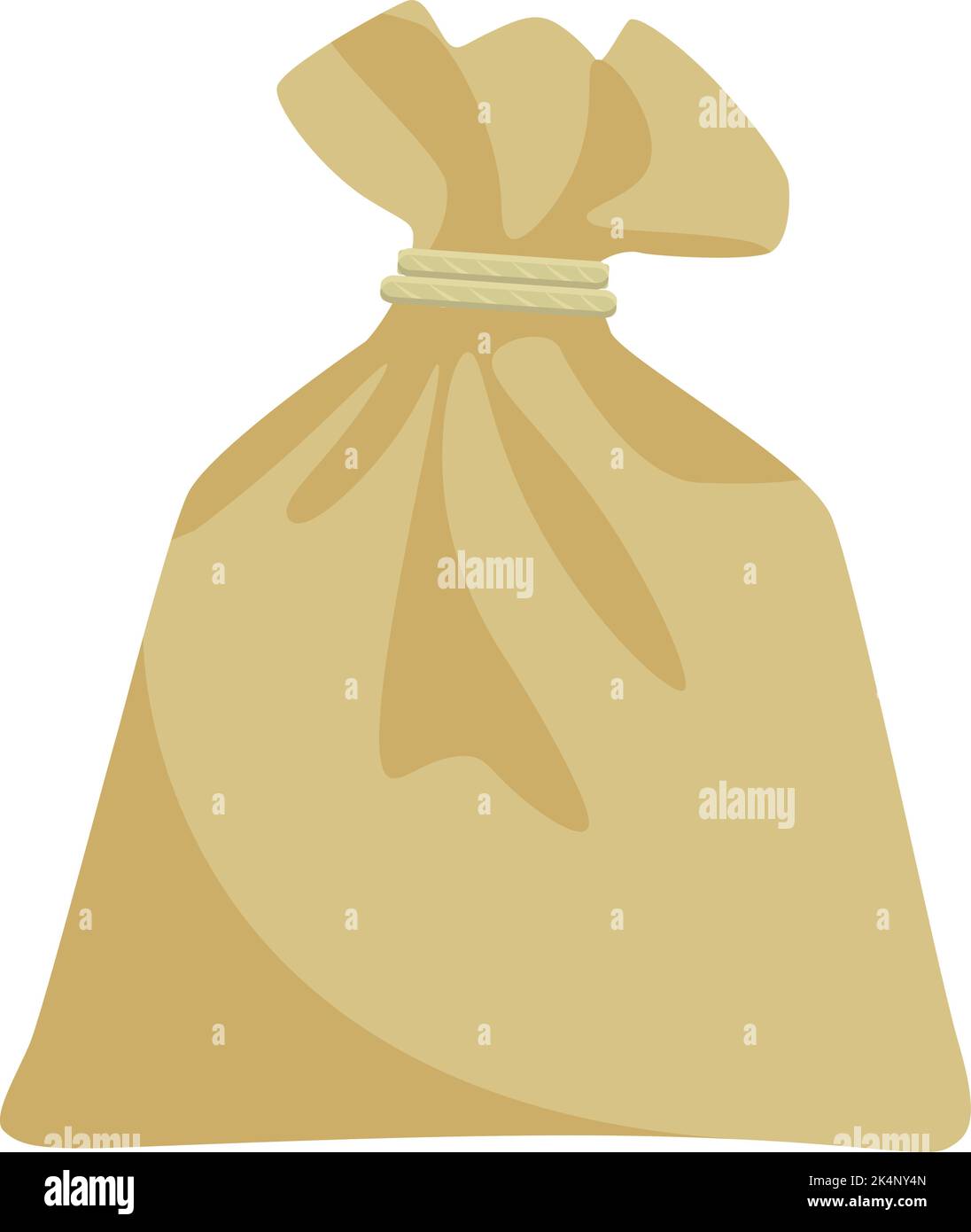 Brown sack with rope, illustration, vector on a white background Stock ...