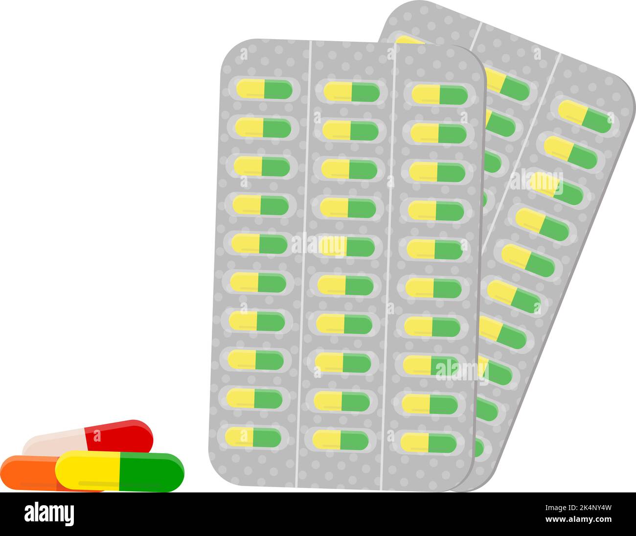 Block of tablets, illustration, vector on a white background Stock ...