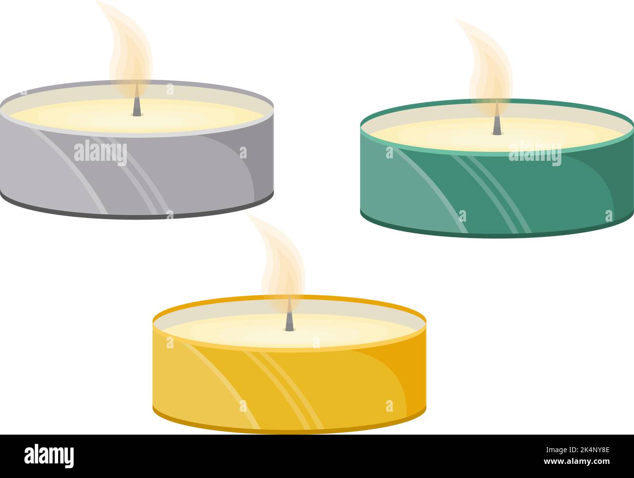 Small holiday candles, illustration, vector on a white background Stock ...