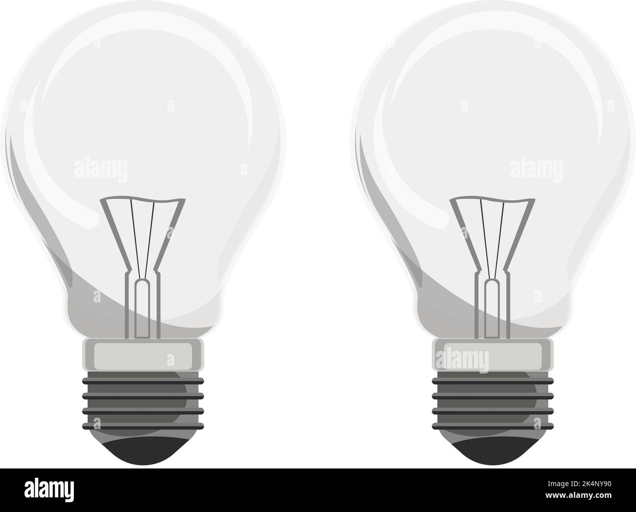 Simple lightbulbs, illustration, vector on a white background Stock ...