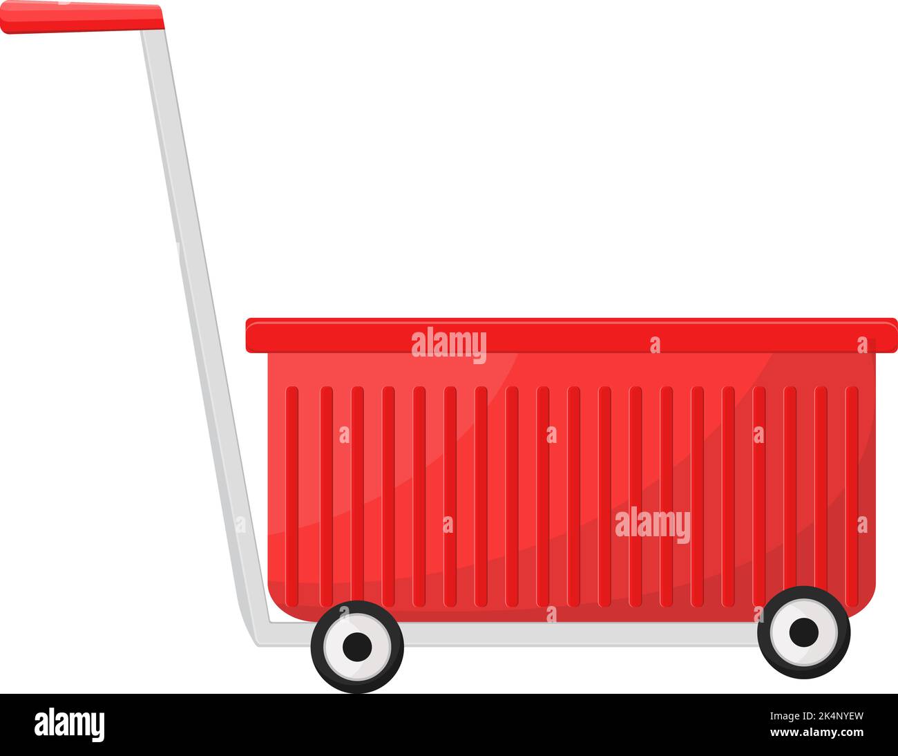 Red cart, illustration, vector on a white background Stock Vector Image ...