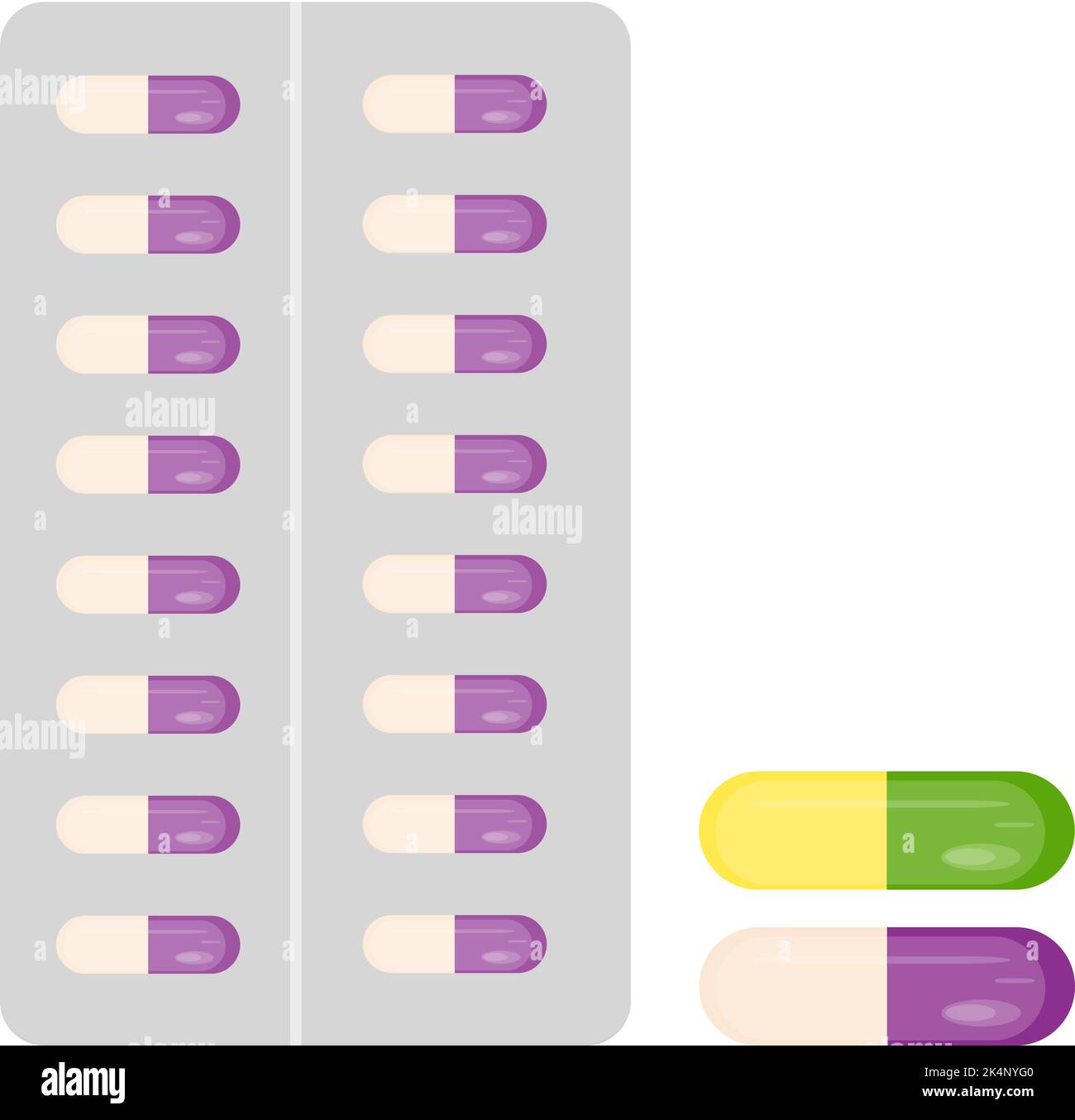 Pack of pills, illustration, vector on a white background Stock Vector ...