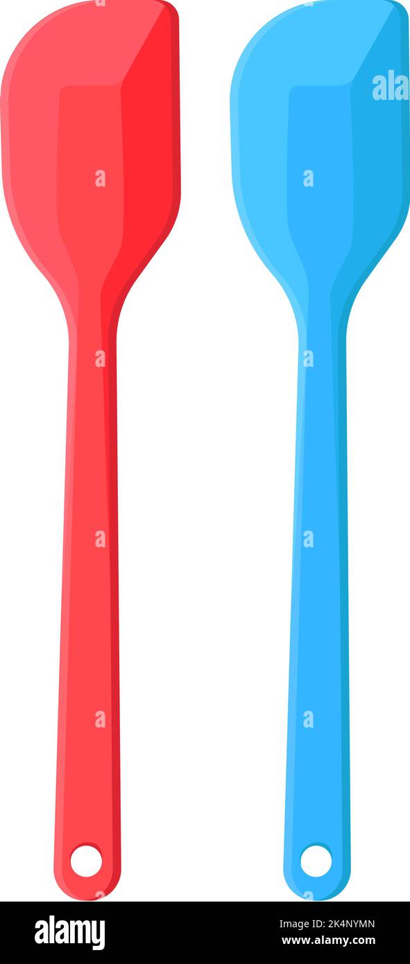 Silicone spatulas, illustration, vector on a white background Stock ...