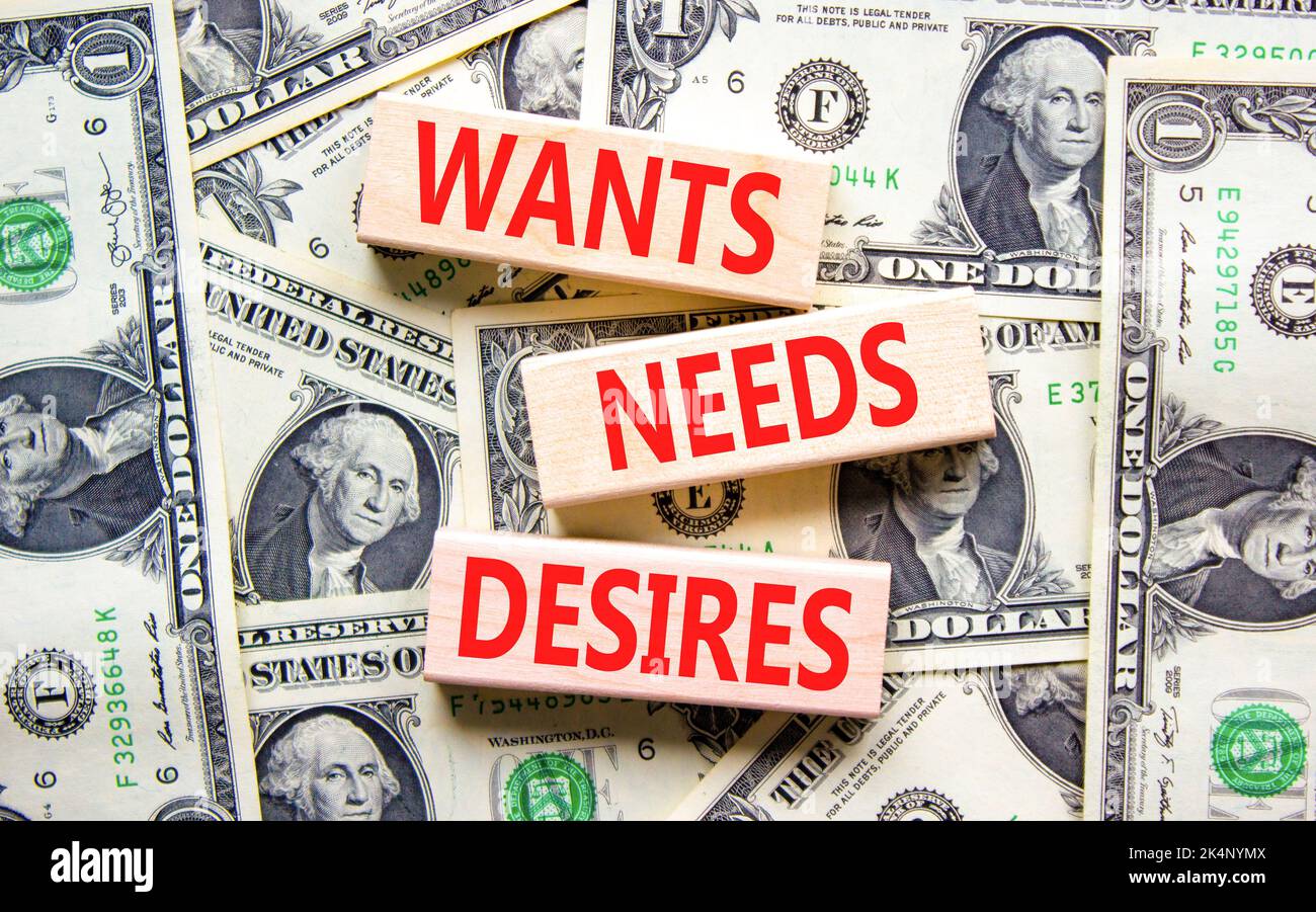 Wants needs and desires symbol. Concept words Wants Needs Desires on ...