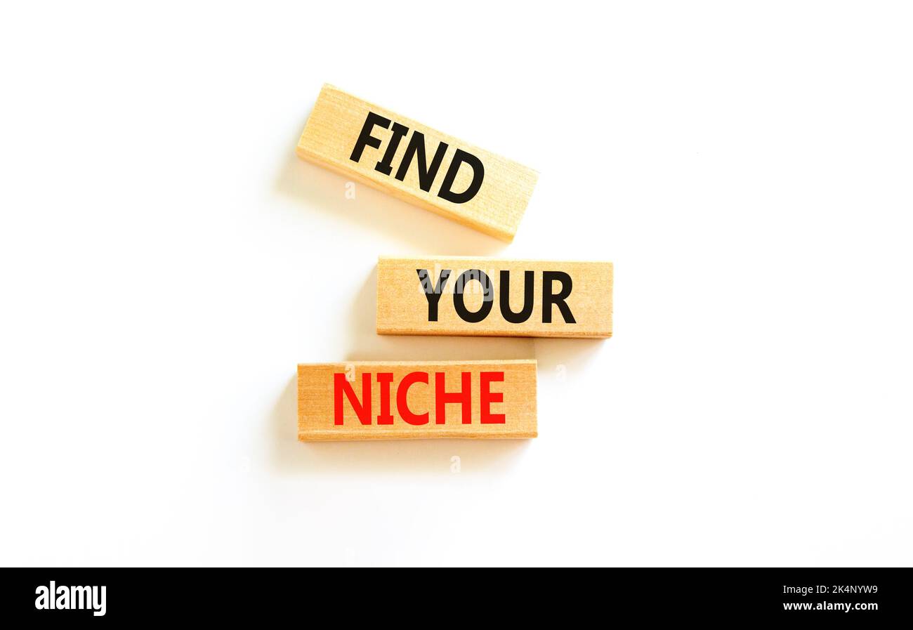 Find your niche symbol. Concept words Find your niche on wooden blocks ...
