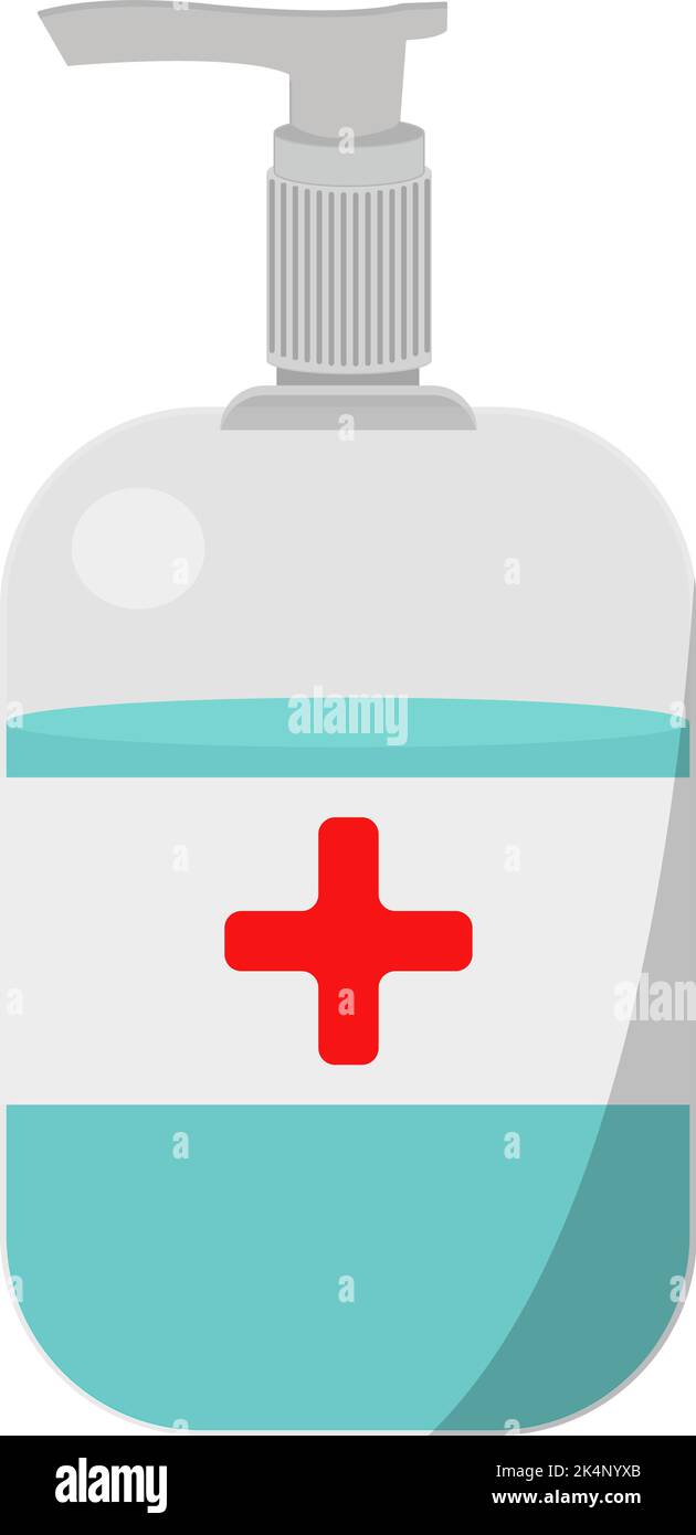 Blue hand sanitizer, illustration, vector on a white background Stock ...