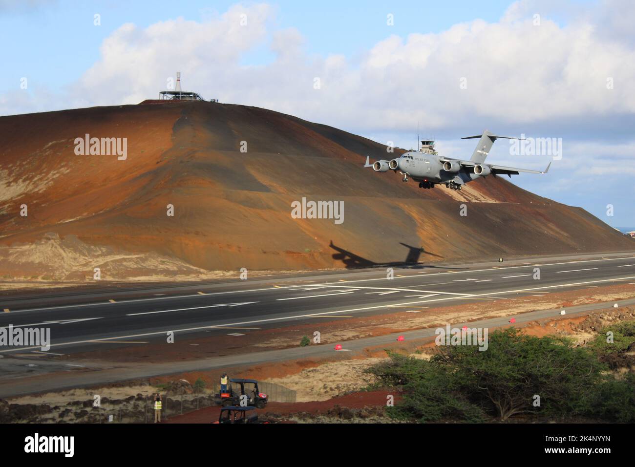 A C-17 Globemaster comes in to land on the newly completed eastern ...