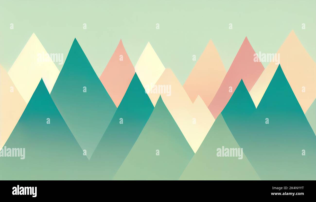 Colorful sharp mountains layered flat illustration. Digital ...