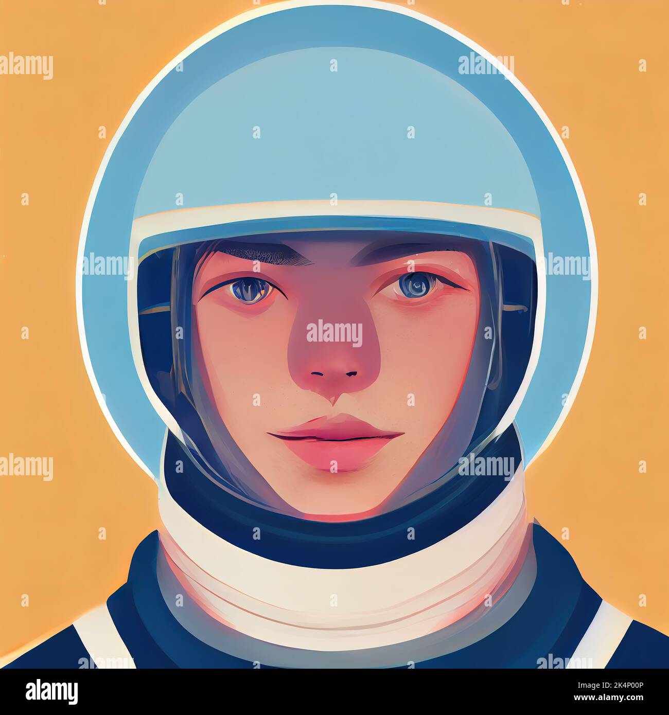 Astronaut face in spacesuit illustration. Portrait of astronaut ...