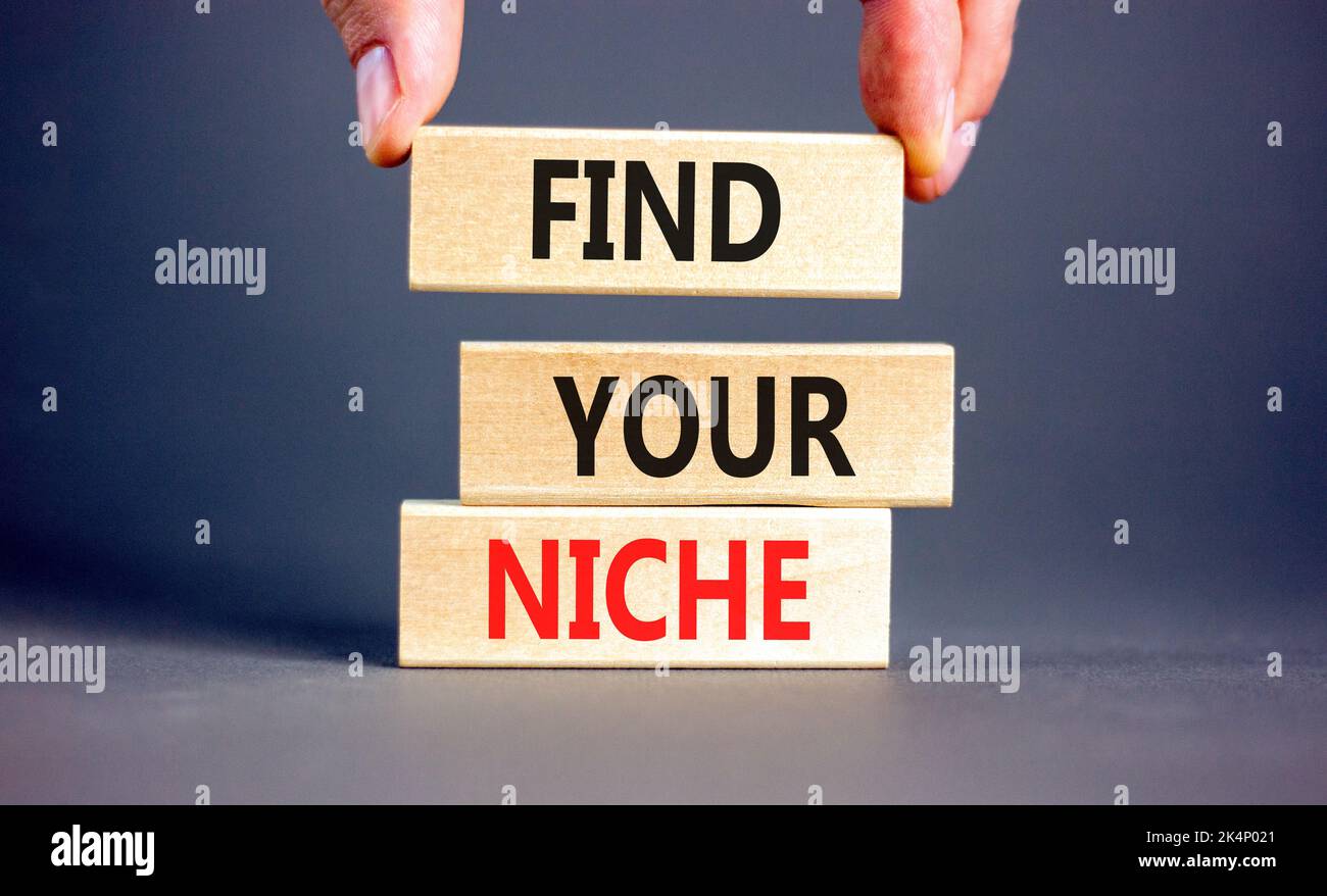 Find your niche symbol. Concept words Find your niche on wooden blocks ...