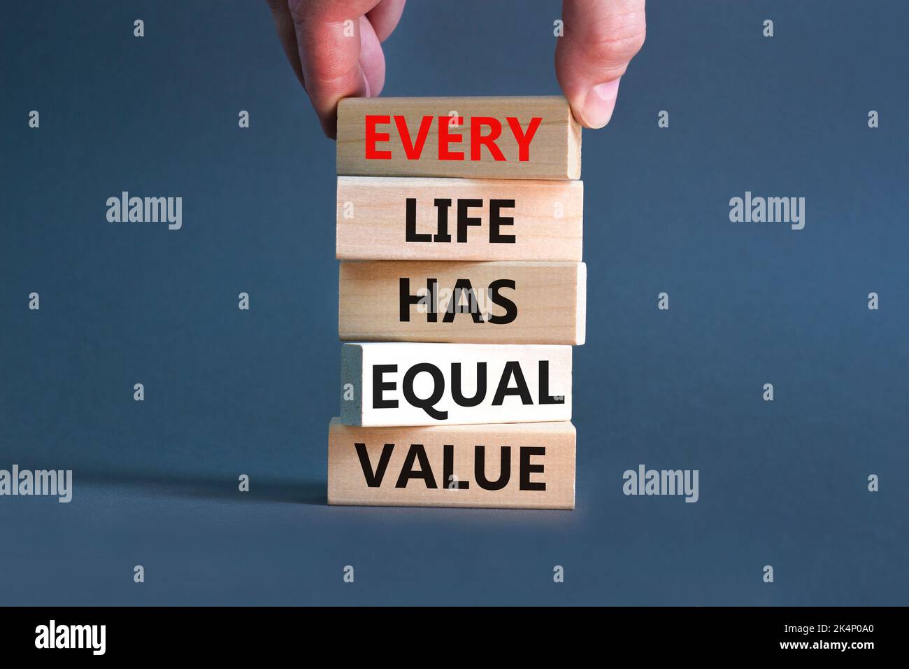Every life has equal value symbol. Concept words Every life has equal ...