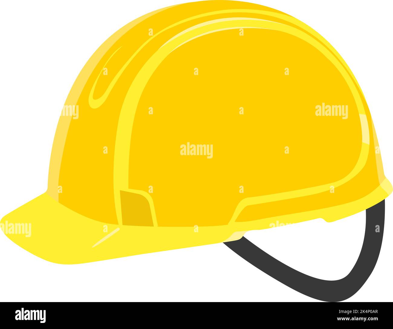 Yellow helmet, illustration, vector on a white background Stock Vector ...
