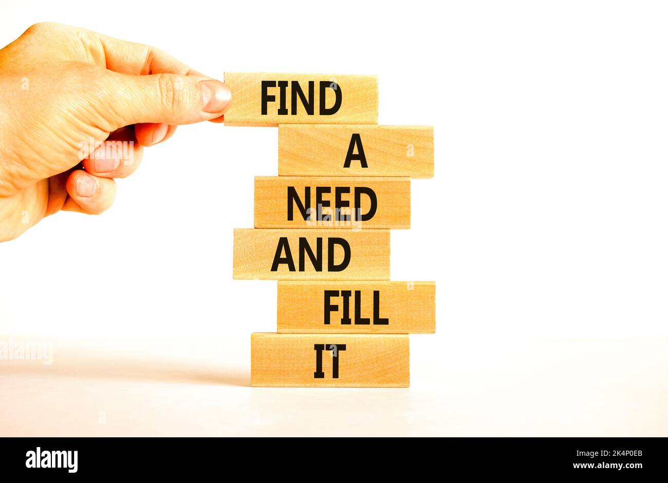 Find a need and fill it symbol. Concept words Find a need and fill it ...