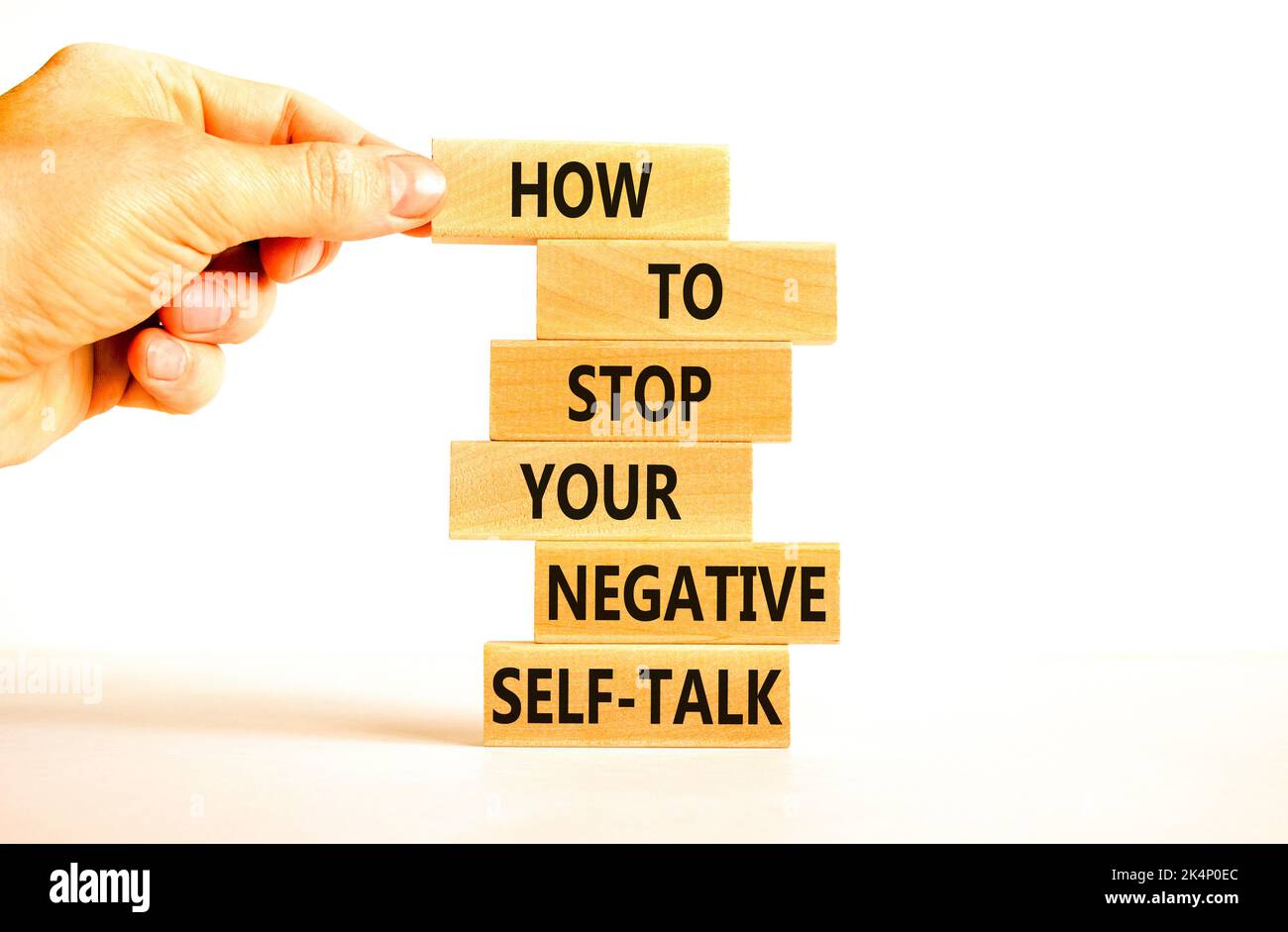 Stop negative self-talk symbol. Concept words Stop to flip your ...
