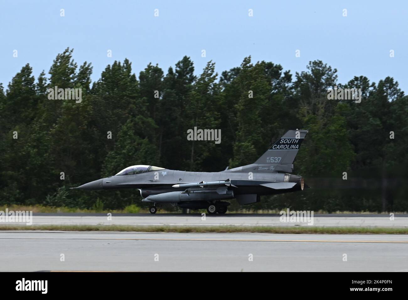 A U.S. Air Force F-16 fighter jet from the South Carolina Air National ...