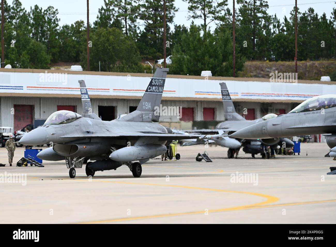U.S. Air Force F-16 fighter jets from the South Carolina Air National ...