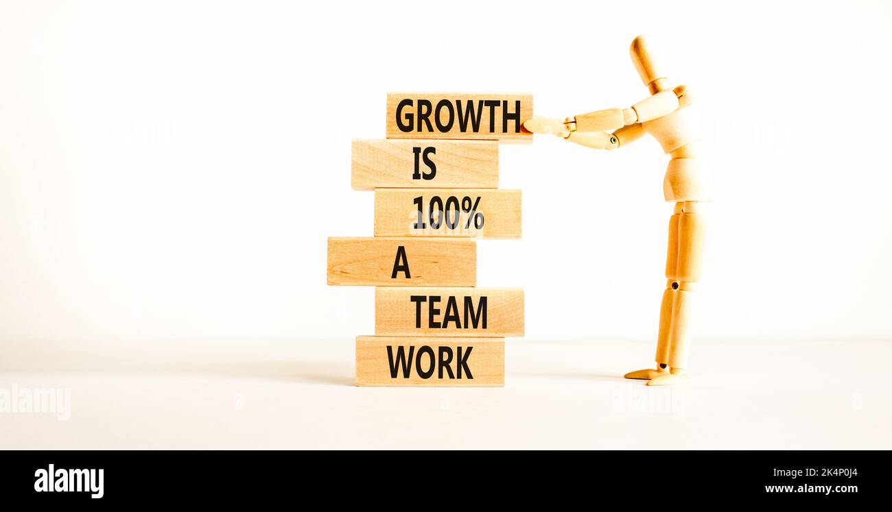 Growth symbol. Concept words Growth is 100 percent a team work on ...
