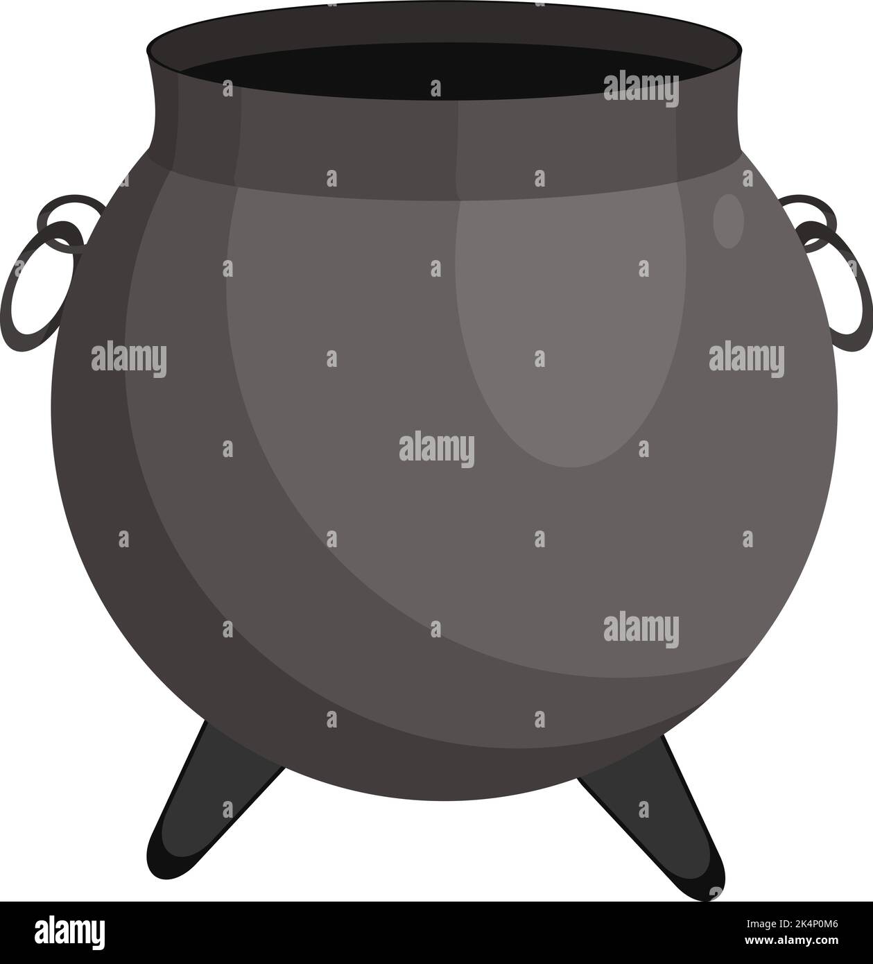 Black cauldron, illustration, vector on a white background Stock Vector ...
