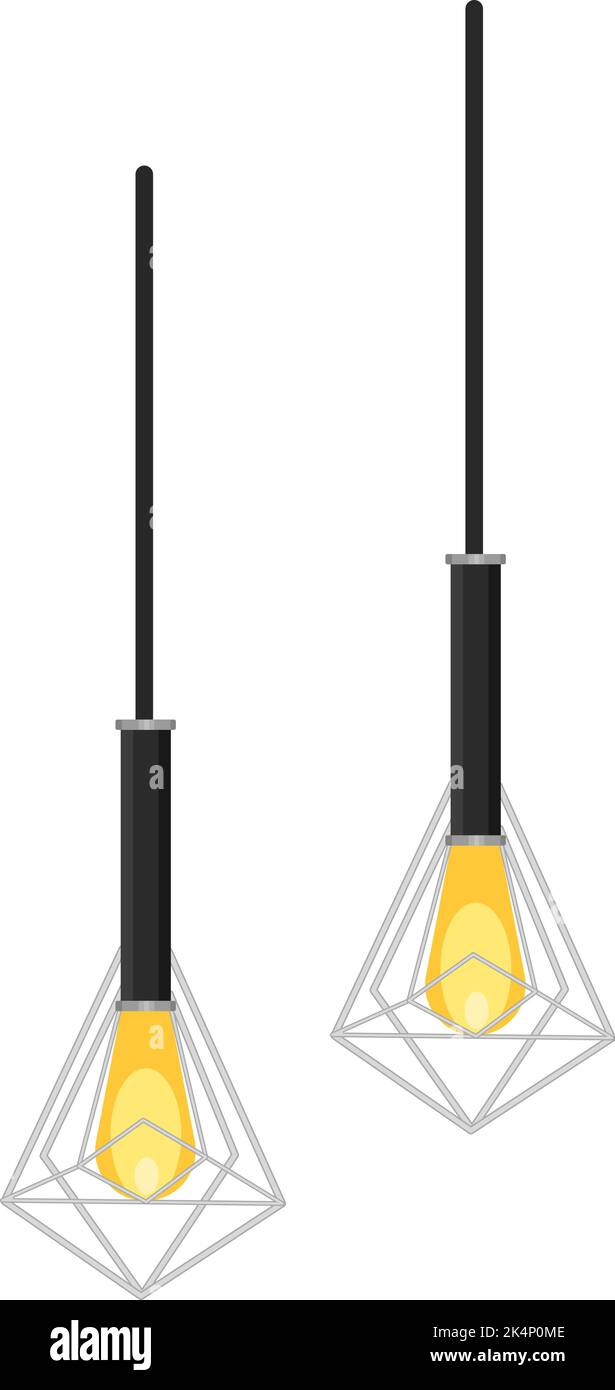 Modern ceiling lamps, illustration, vector on a white background Stock ...