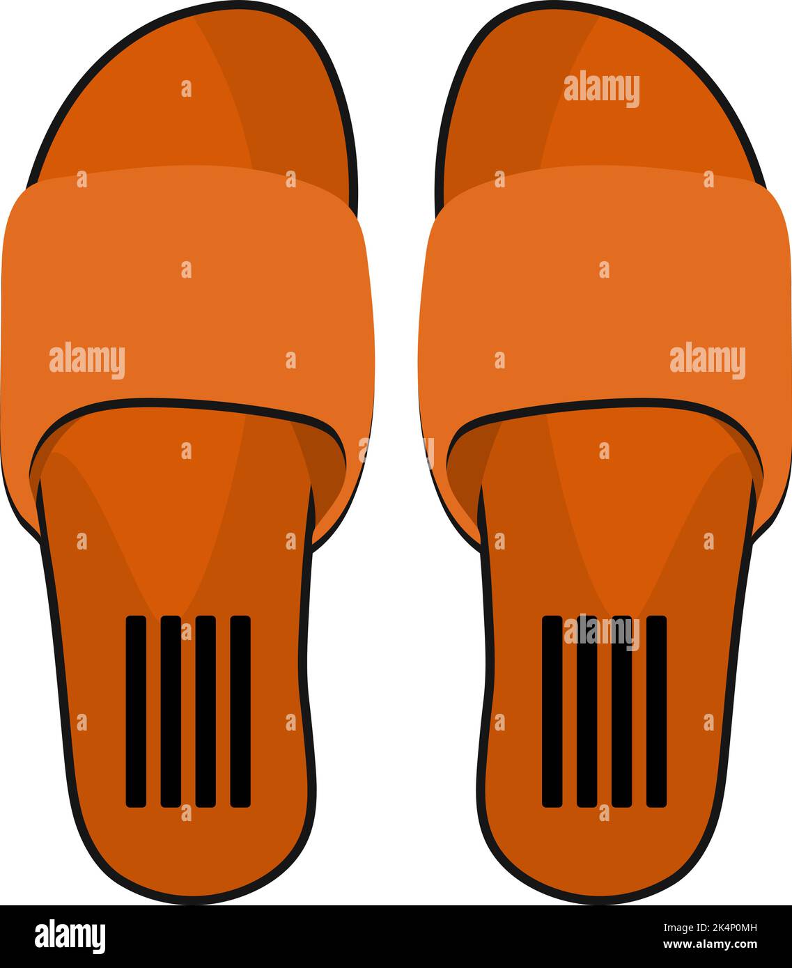 Orange slippers, illustration, vector on a white background Stock ...