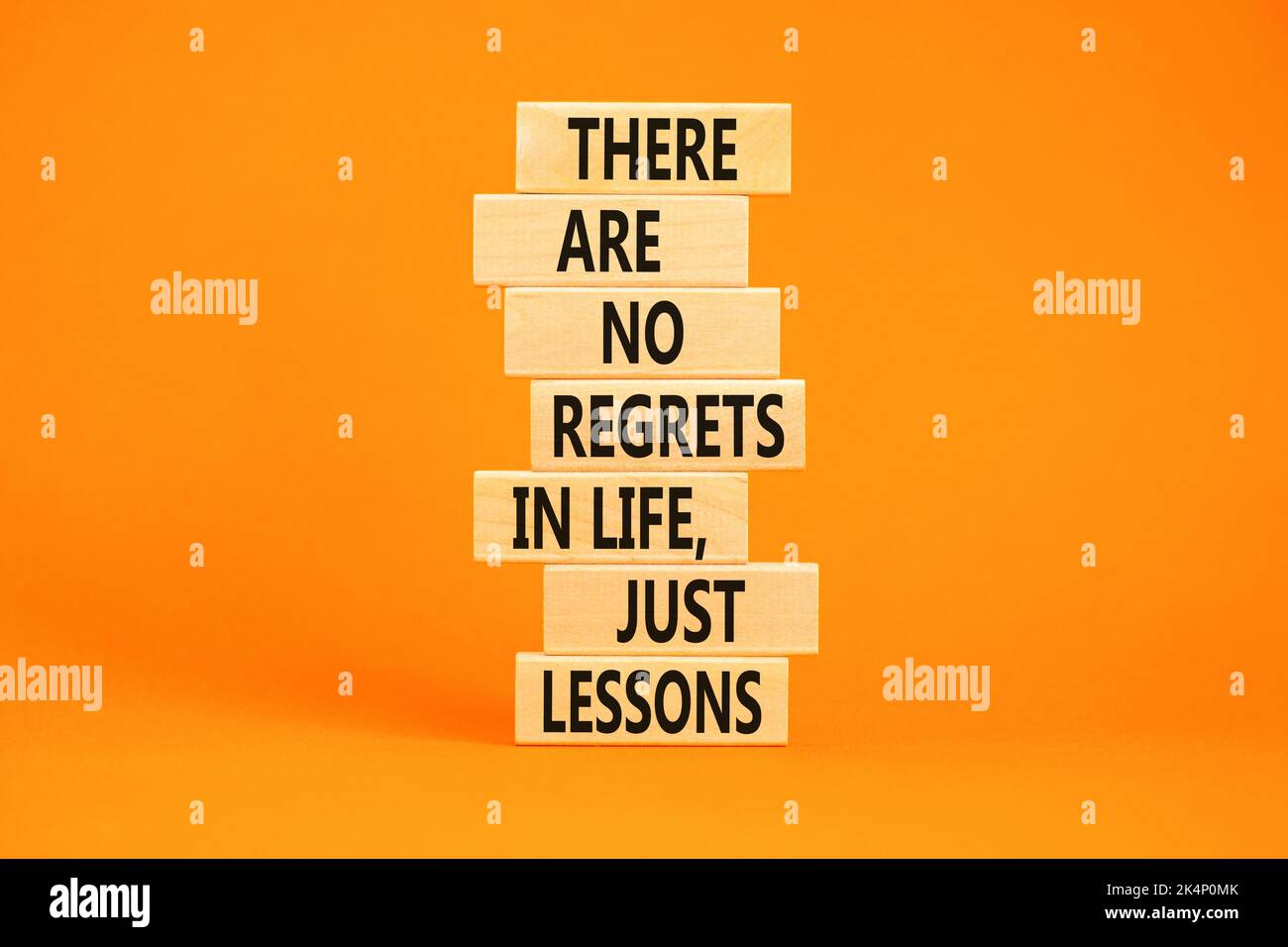 Regrets or lessons symbol. Concept words There are no regrets in life ...
