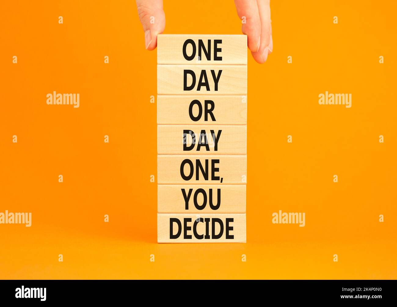 Day one symbol. Concept words One day or day one you decide on wooden ...