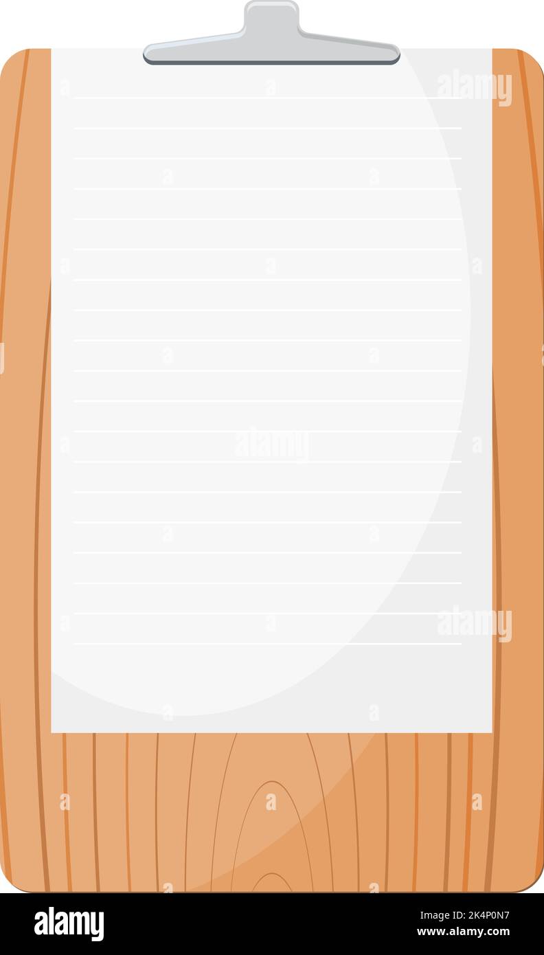 Wooden clipboard, illustration, vector on a white background Stock ...