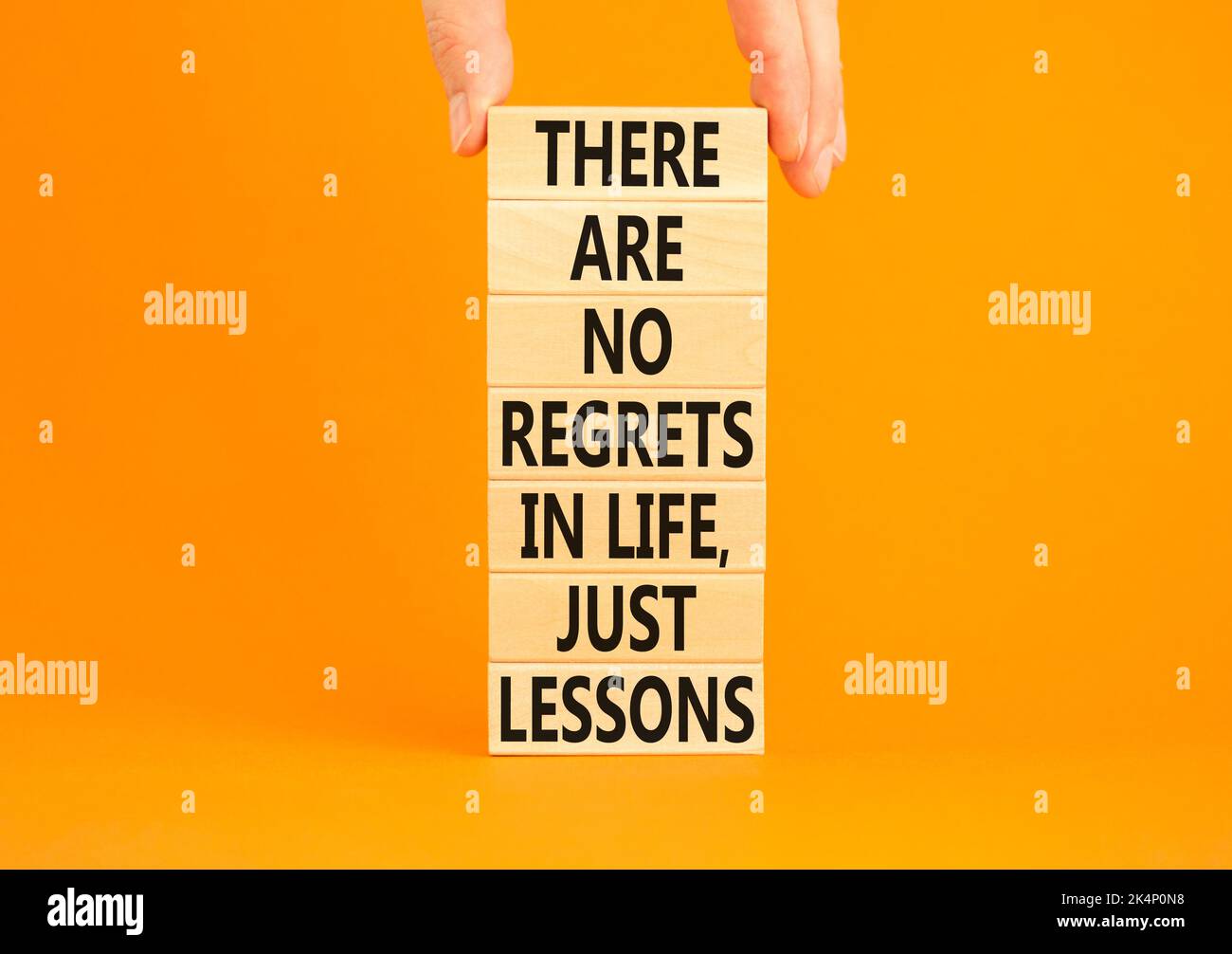 Regrets or lessons symbol. Concept words There are no regrets in life ...